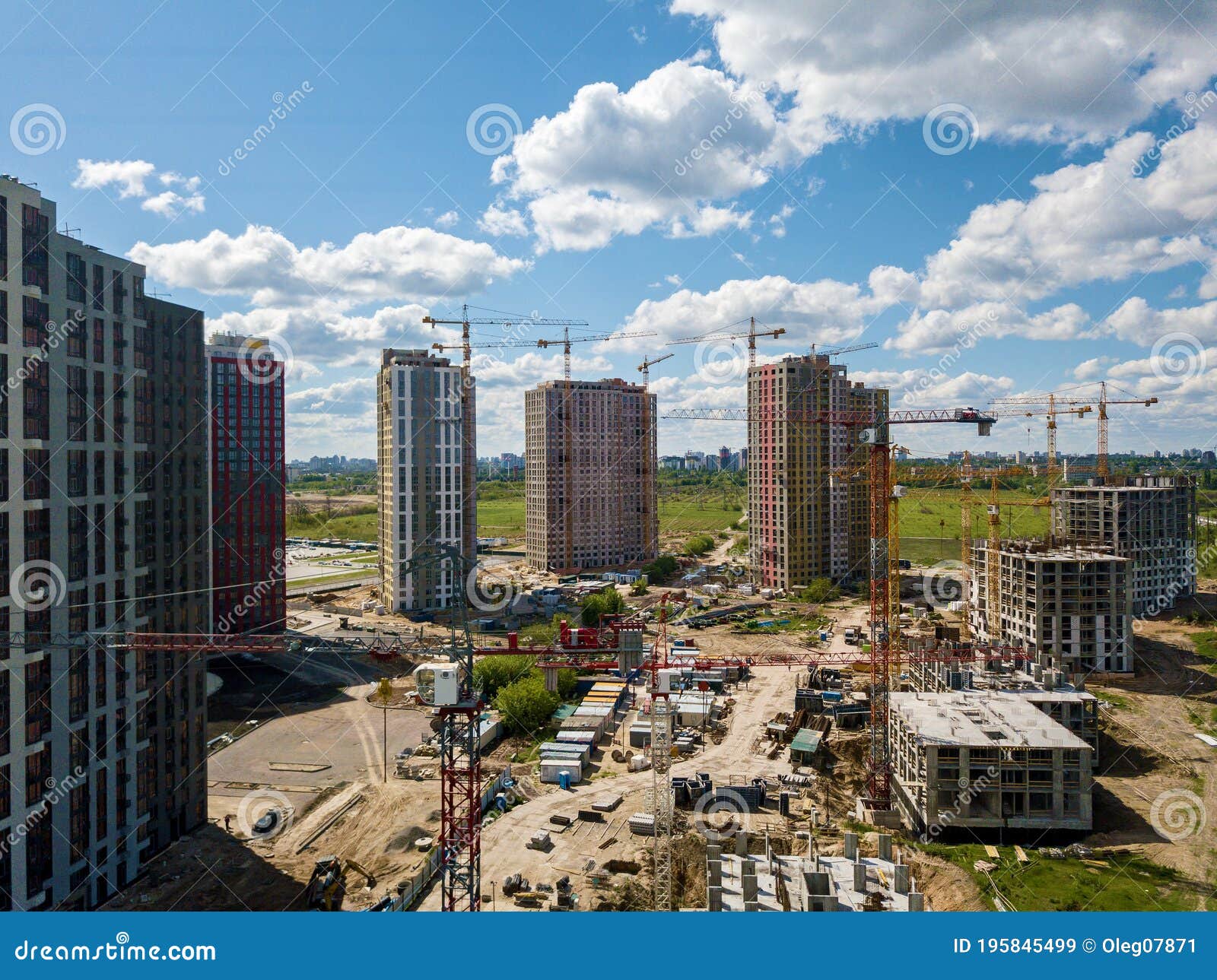 Construction of High-rise Buildings Stock Image - Image of buildings ...