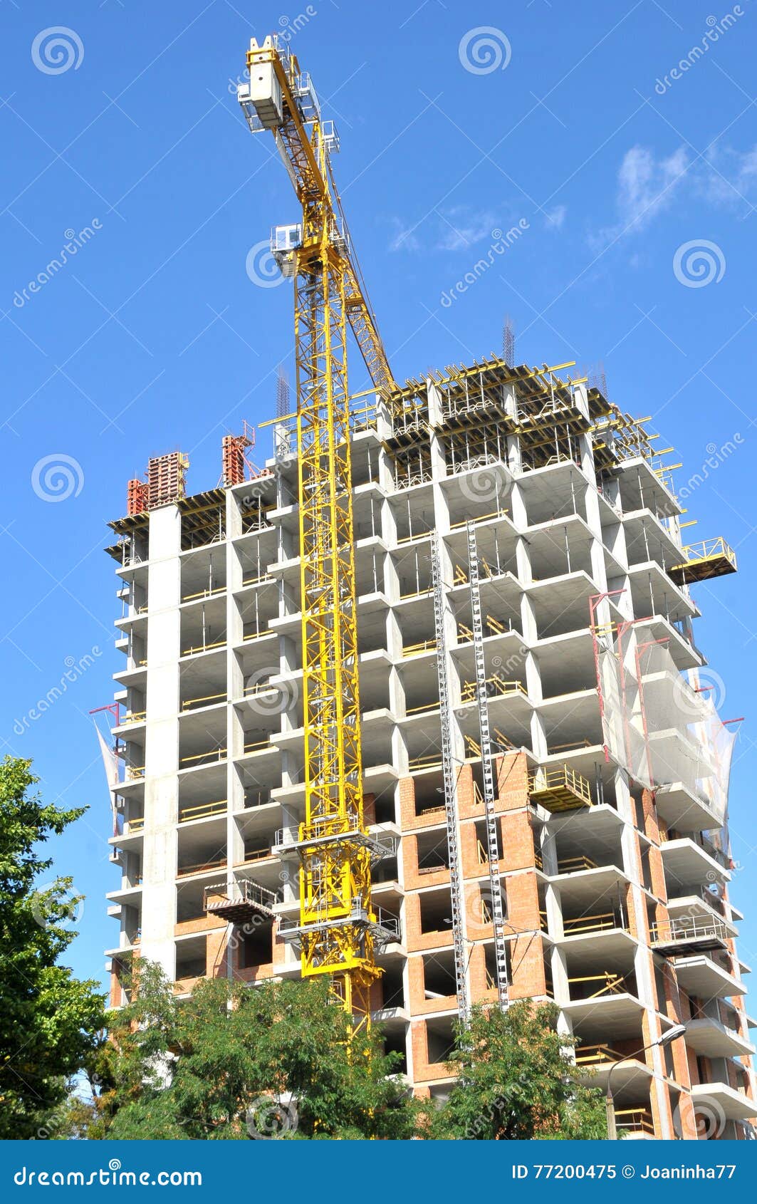 Construction of High-rise Residential Building. Stock Image - Image of ...