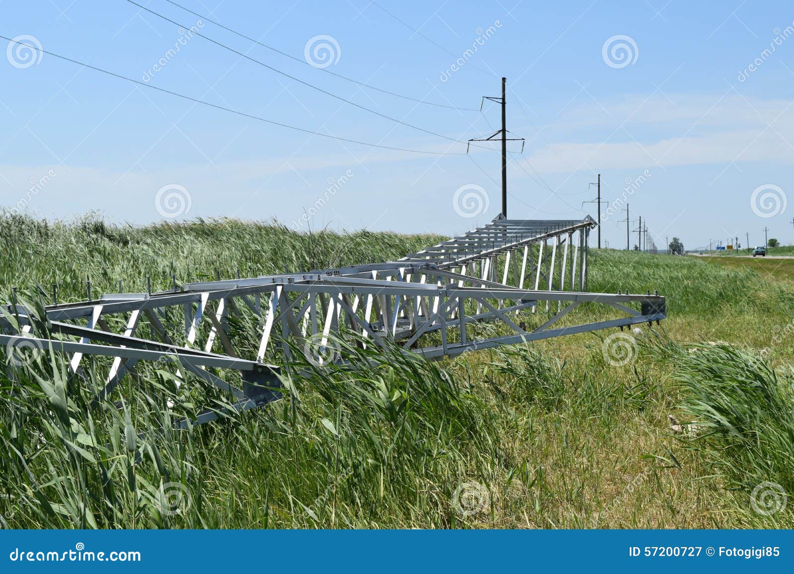Construction of a High-voltage Power Line. Stock Image - Image of ...
