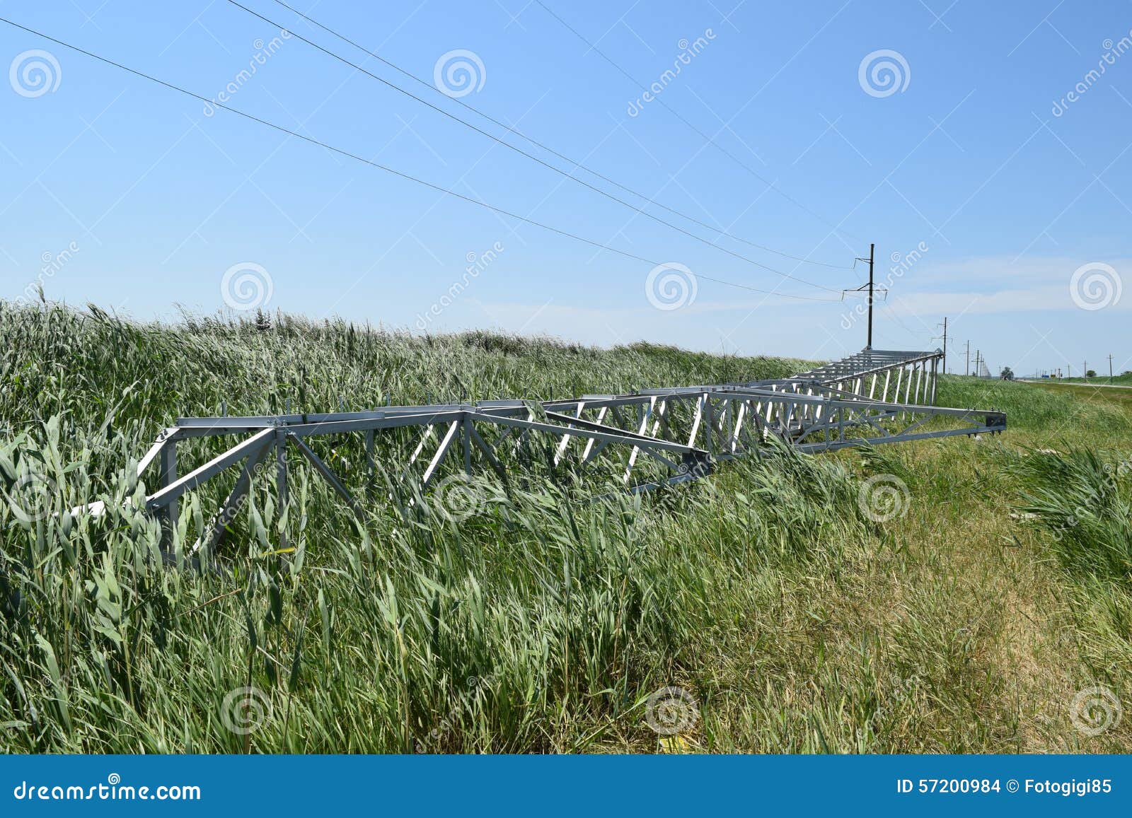Construction of a High-voltage Power Line. Stock Photo - Image of lines ...