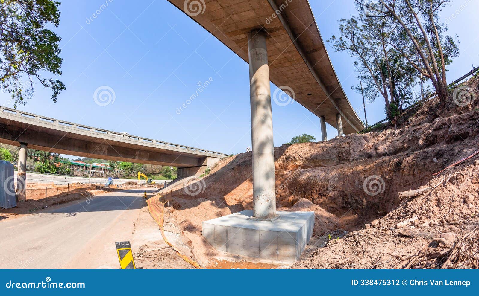 Construction Highway Expansion Columns Ramps Stock Photo - Image of ...
