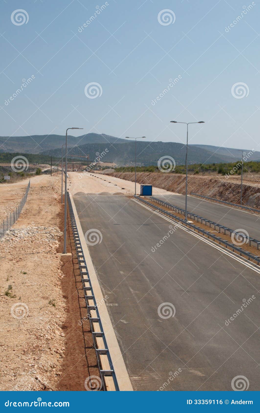 Construction of a highway stock photo. Image of metal - 33359116
