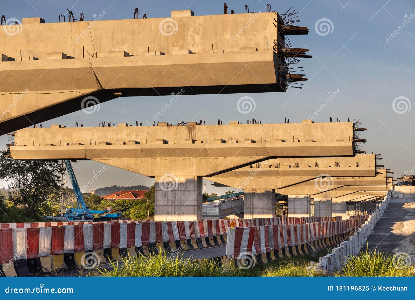 Construction of Highway Overpass Bridge Infrastructure in Progress with ...