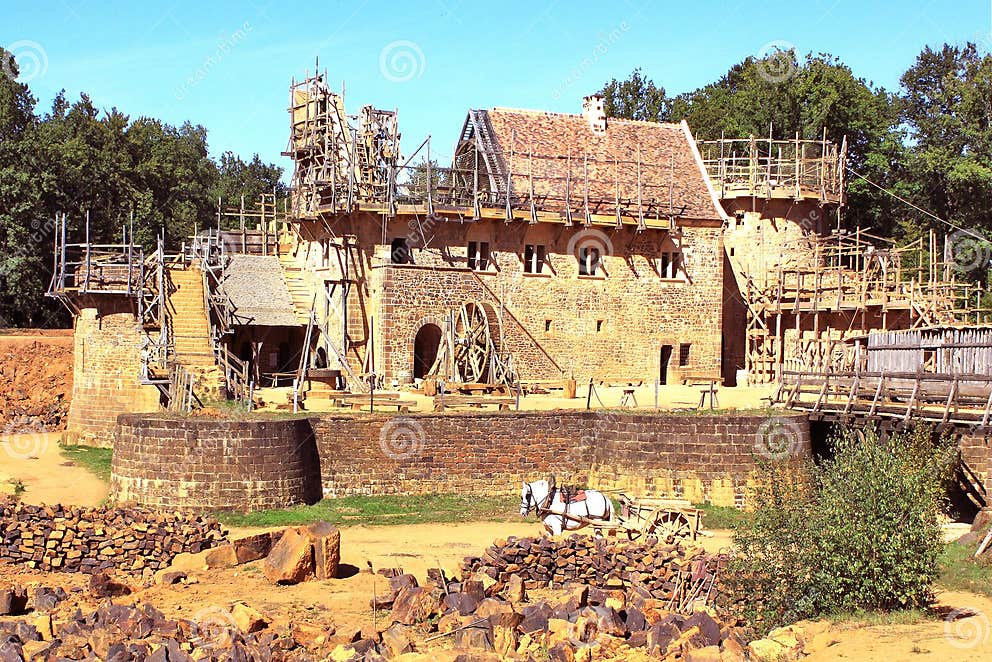 Construction of a Historic Castle Stock Image - Image of fortifications ...