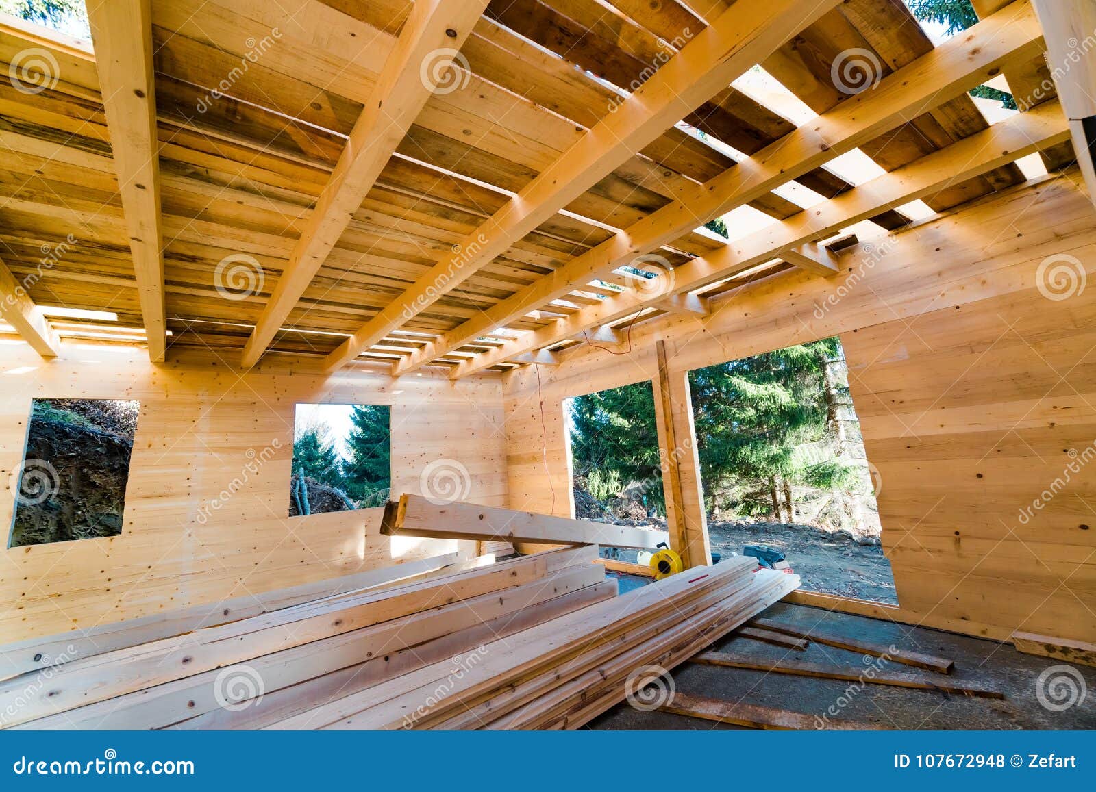 Construction Home Building Industry Carpentry in Progress Stock Photo ...