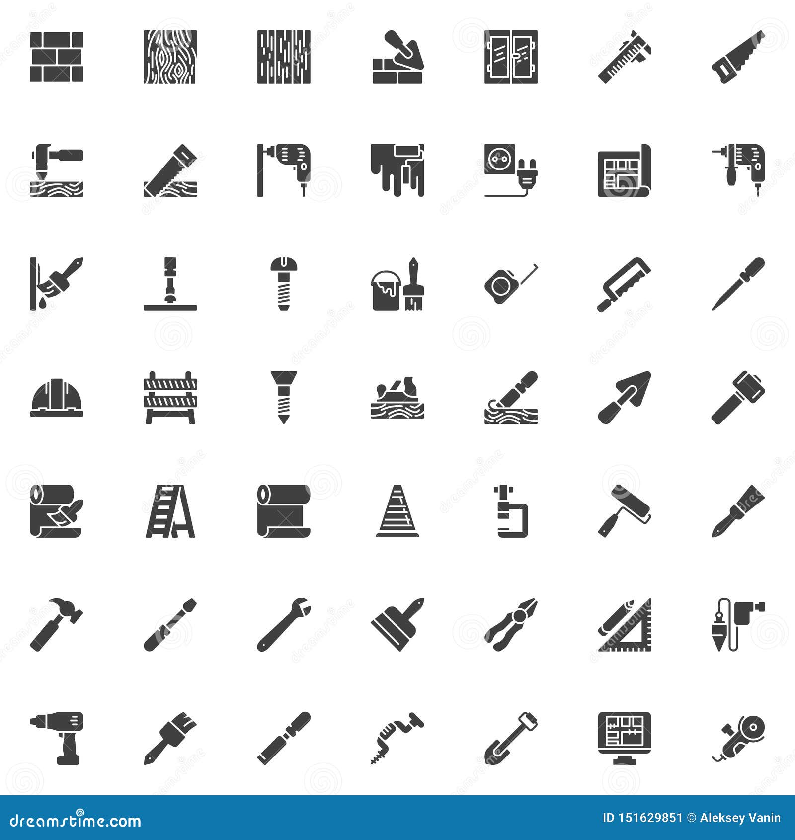 Construction Service Tool Pictogram Stock Illustrations – 9,582 ...
