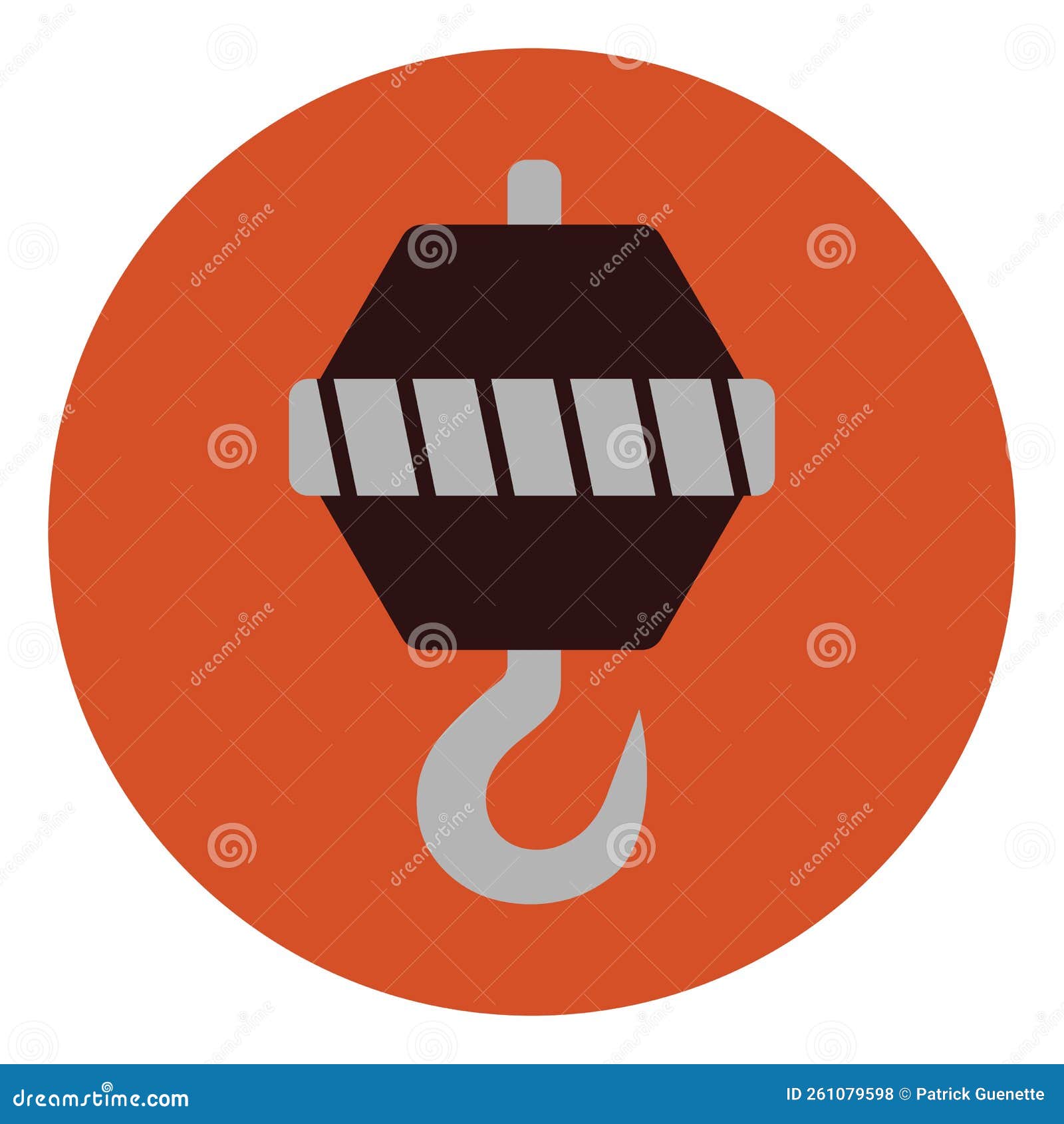 Construction hook, icon stock vector. Illustration of hook - 261079598