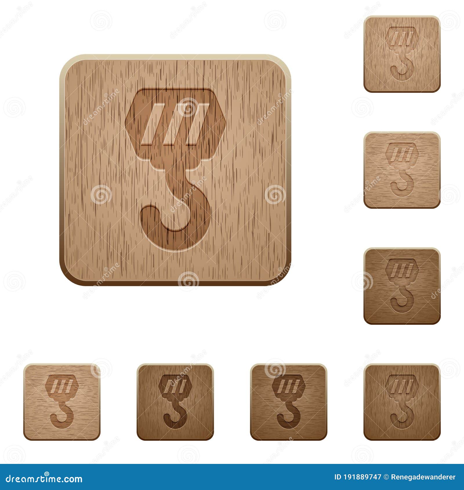 Construction Hook Wooden Buttons Stock Vector - Illustration of machine ...