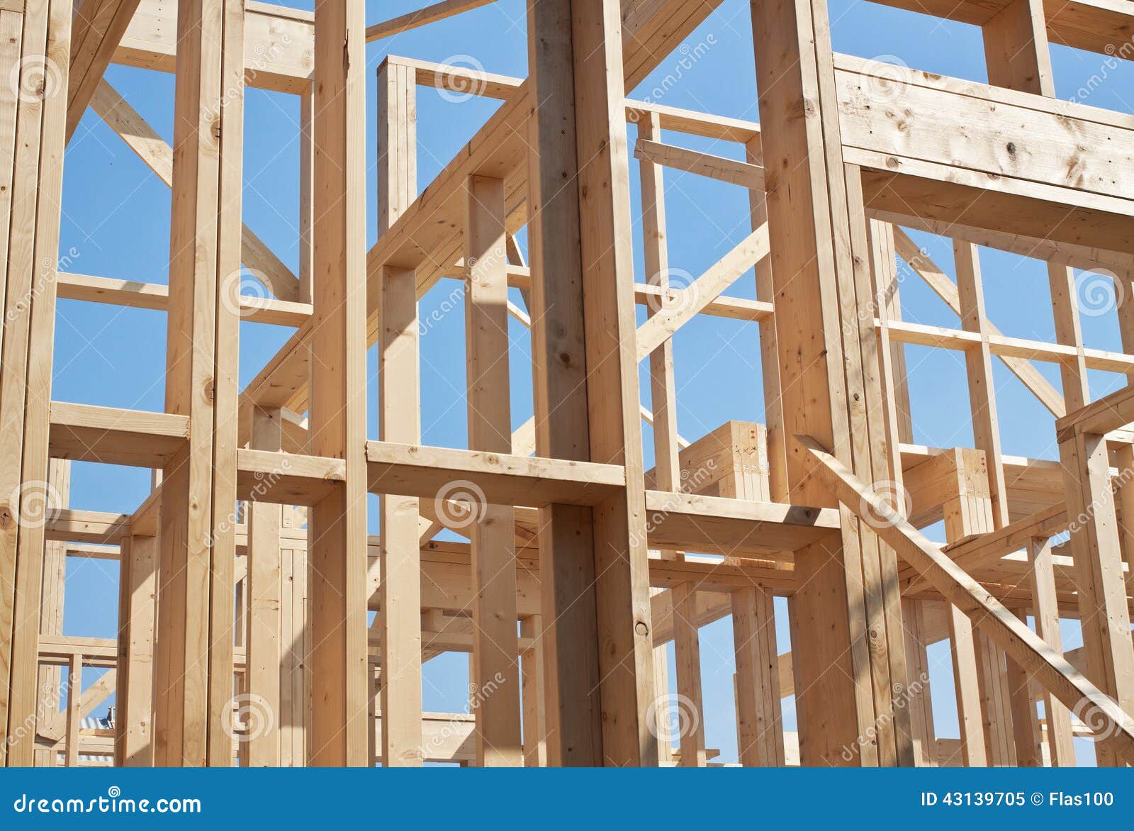 Construction of House, Framework. Stock Image - Image of reconstruction ...