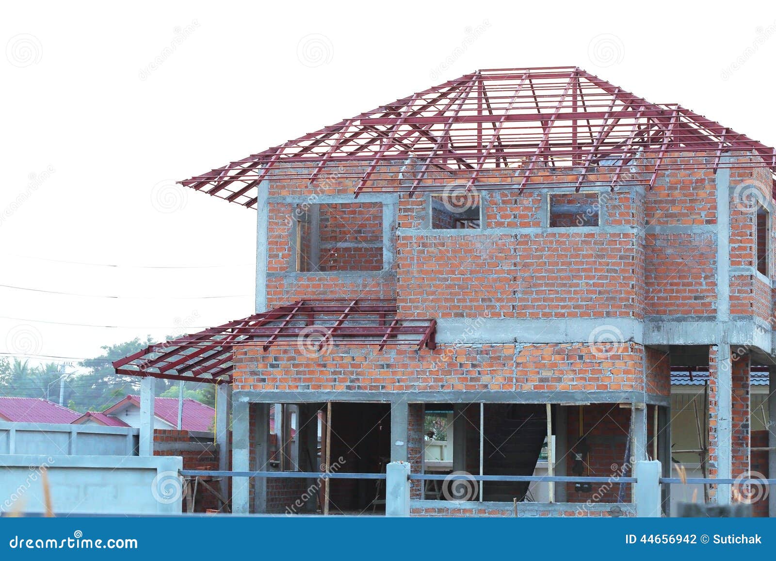 Construction House Structure Stock Photo - Image of construction, site ...