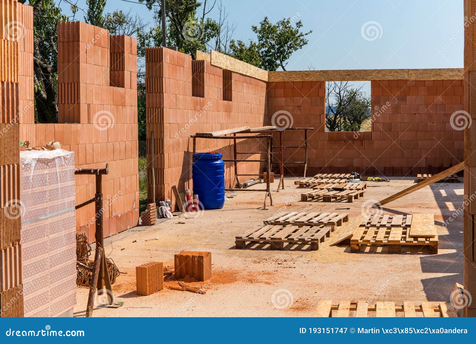 Construction House Structure Made from Cement and Brick. Construction ...