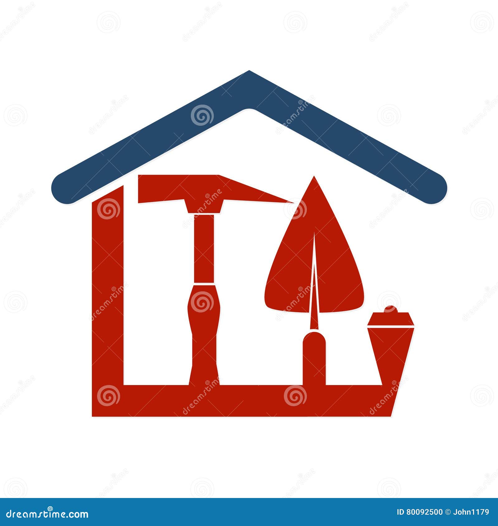 Construction of the House with a Tool Stock Vector - Illustration of ...
