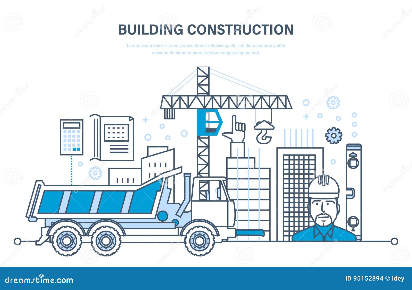 Construction of Houses, Buildings, Construction Sites, Work Foreman of ...