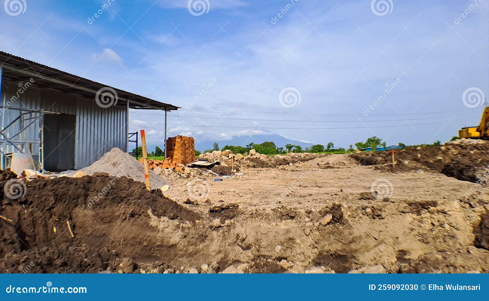 Construction of Housing in Villages, Using Excavators Editorial Image ...