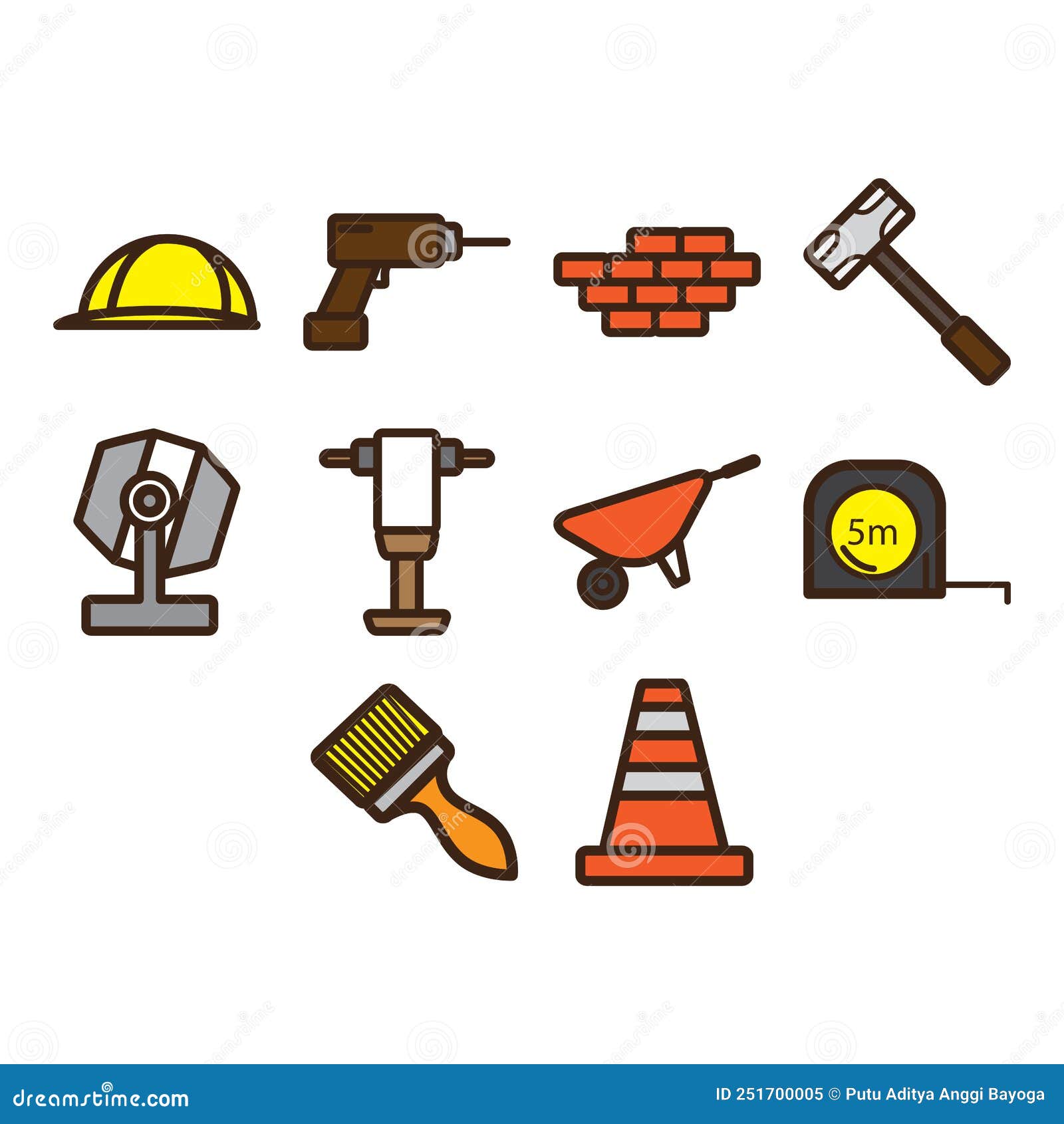 Construction icon set stock vector. Illustration of cartoon - 251700005
