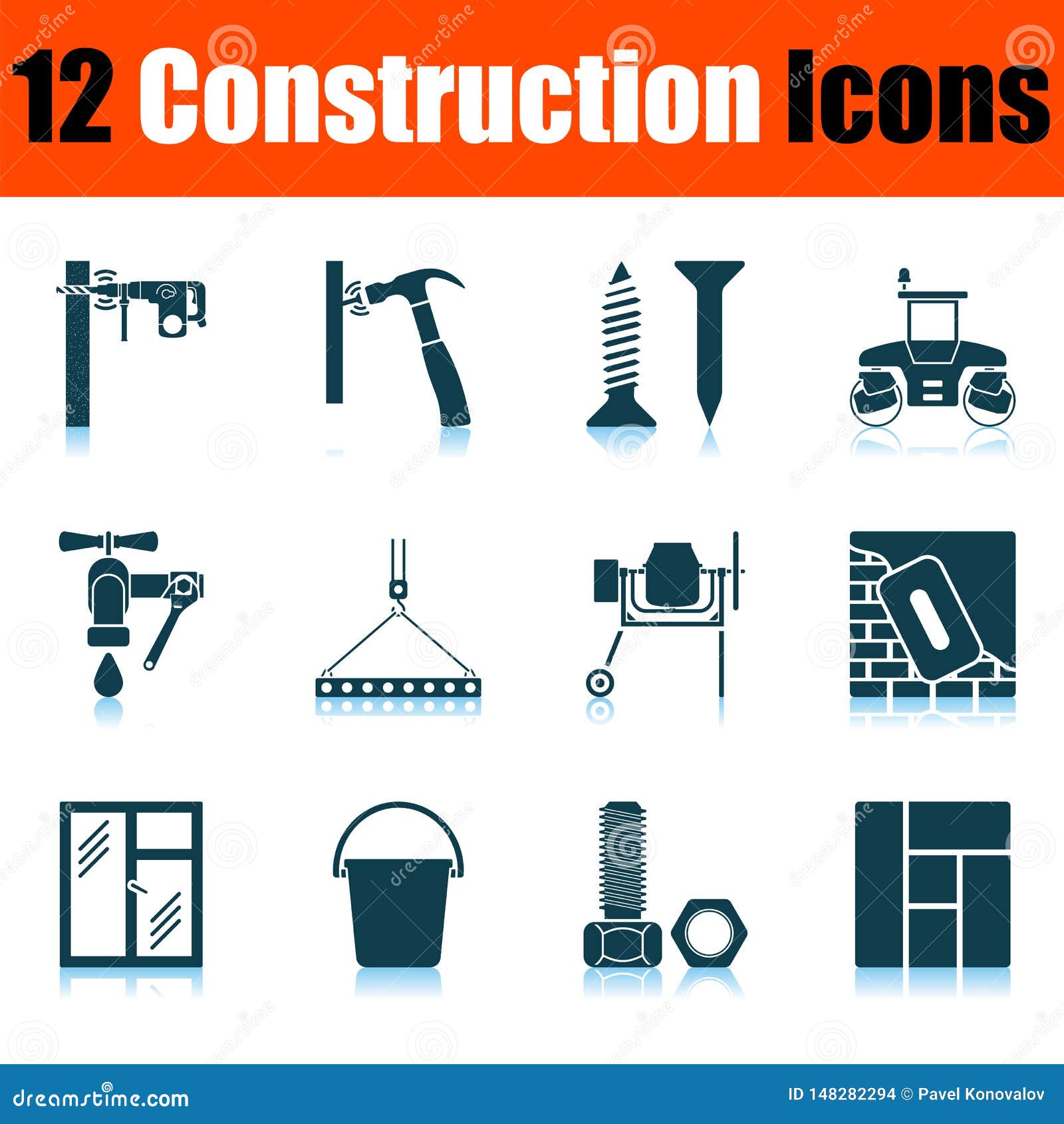 Construction Icon Set stock vector. Illustration of frame - 148282294