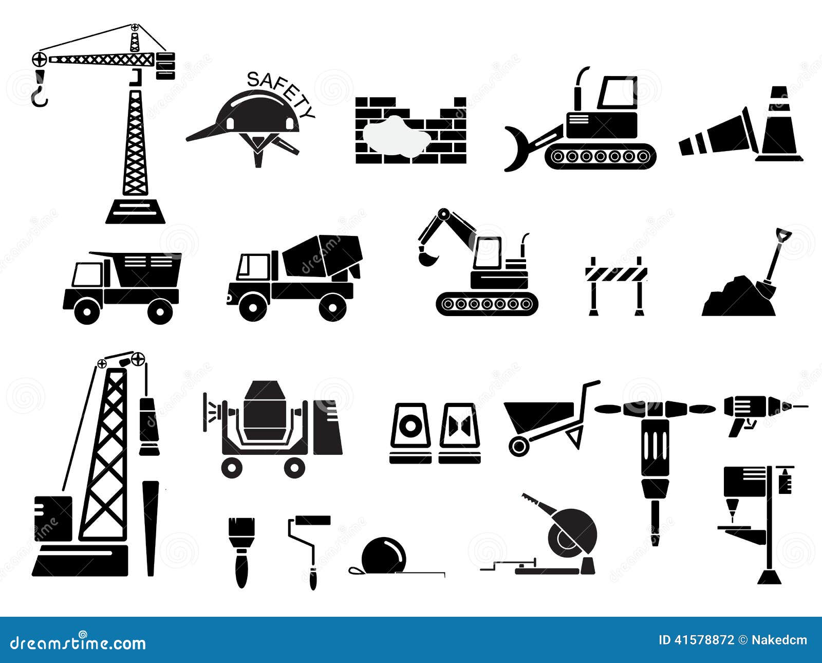 Construction Icon Set Vector Illustration Stock Vector - Illustration ...