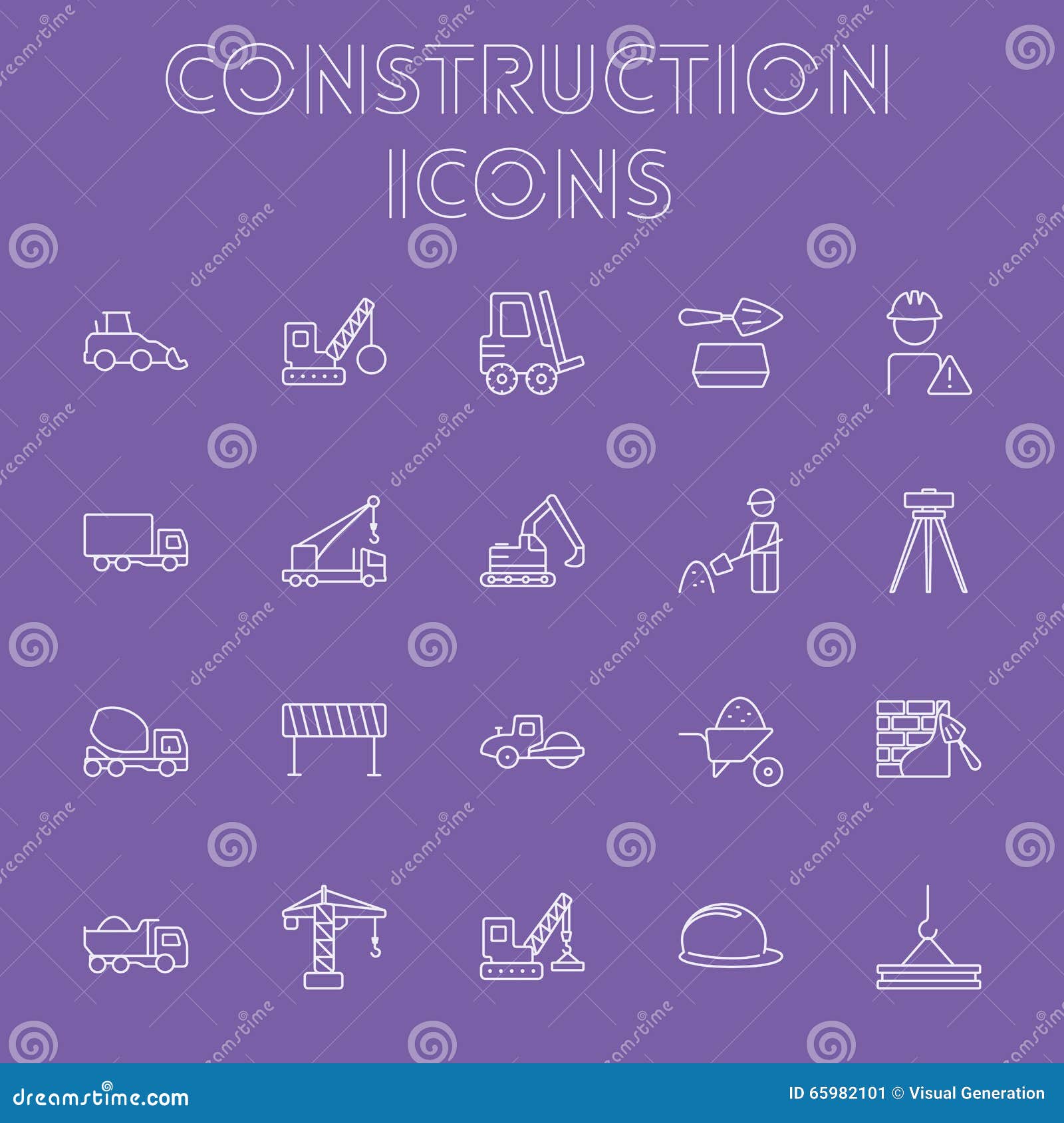 Construction icon set. stock vector. Illustration of icon - 65982101