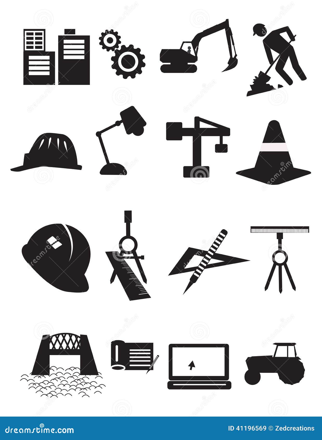 Construction Icons stock vector. Illustration of industry - 41196569