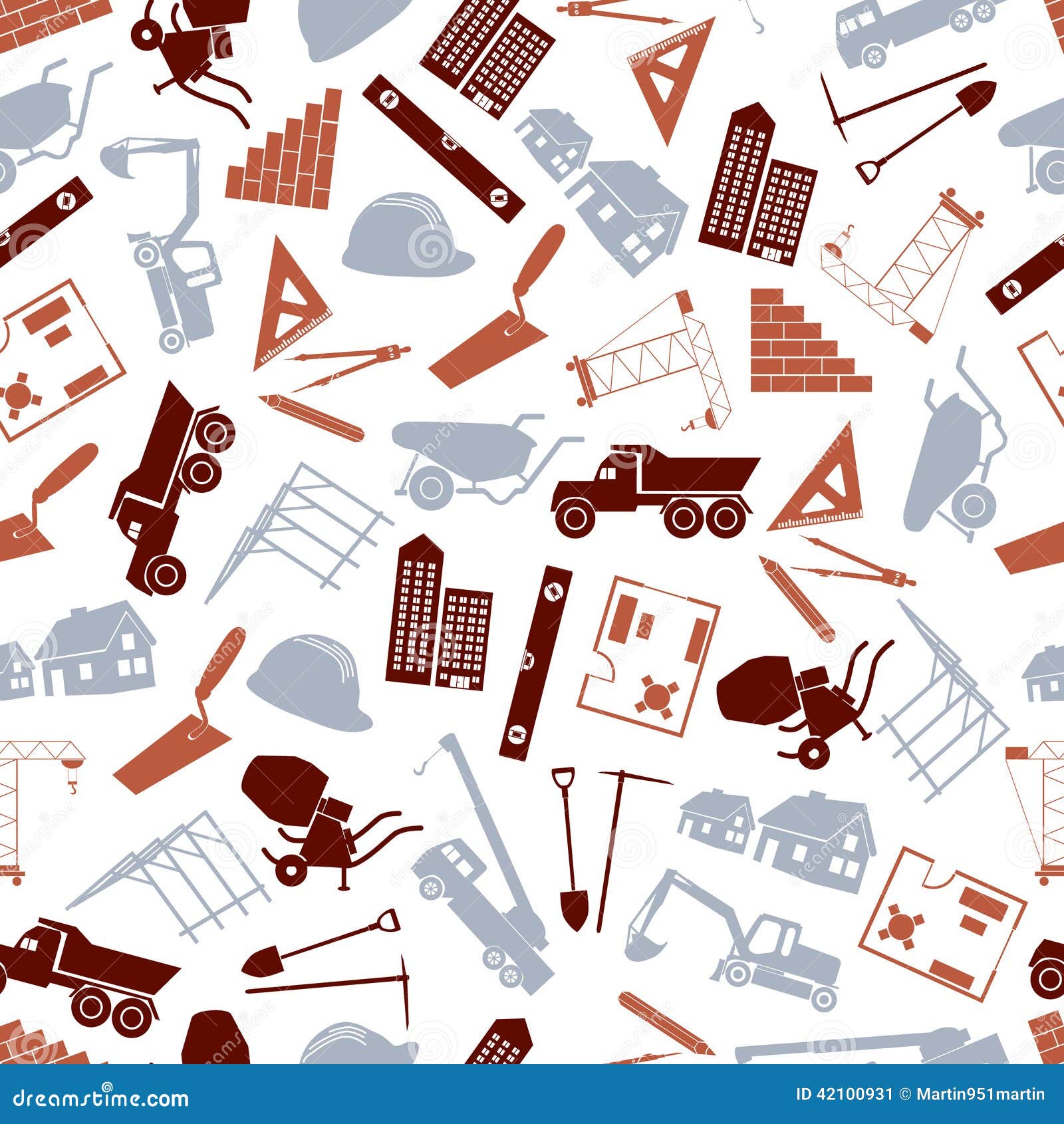 Construction Icons Seamless Color Pattern Stock Vector - Illustration ...