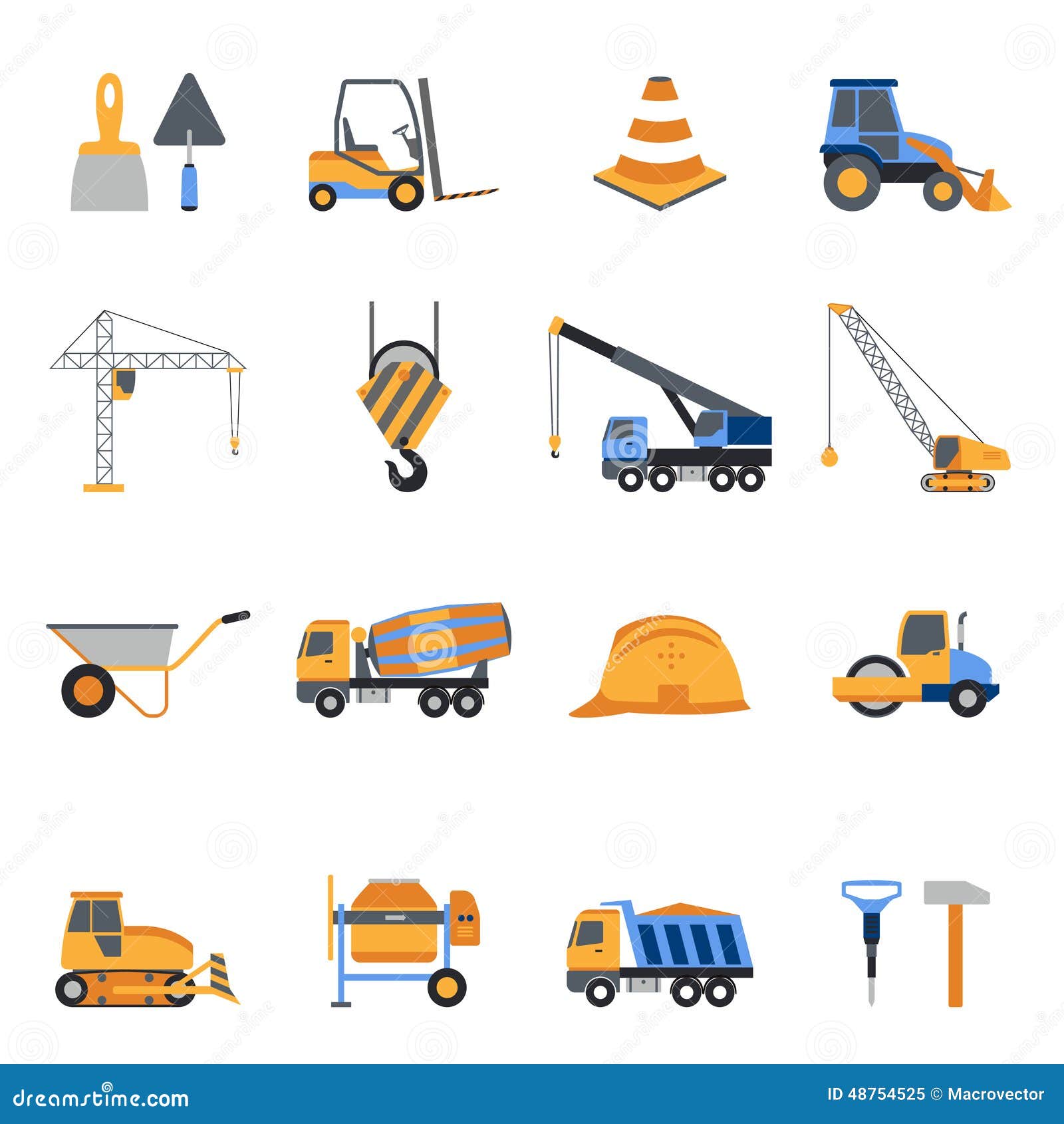 Construction Icons Set stock vector. Illustration of pictogram - 48754525
