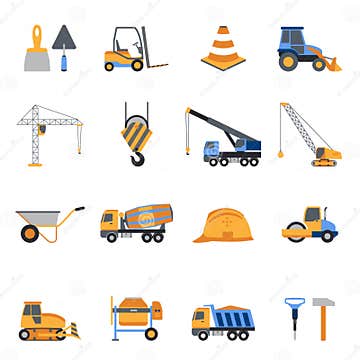 Construction Icons Set stock vector. Illustration of pictogram - 48754525