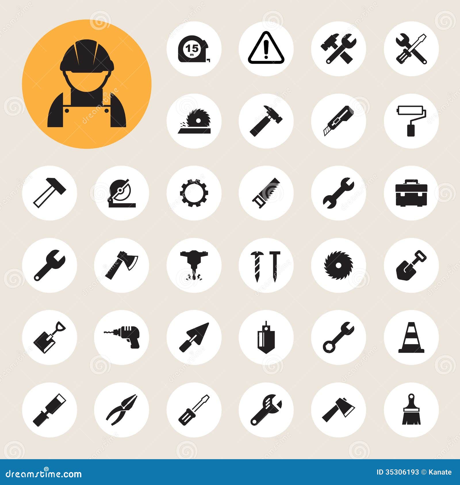 Construction Icons set stock vector. Illustration of icons - 35306193