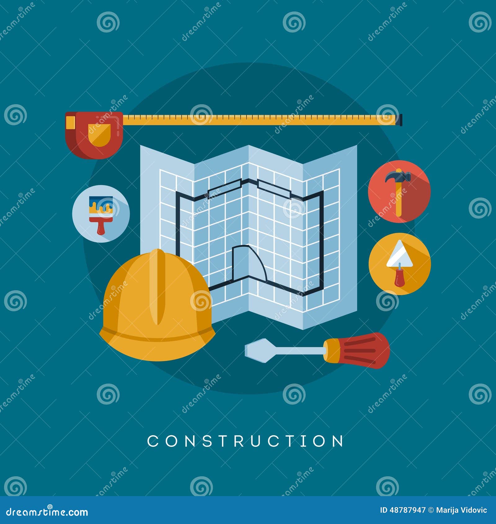 Construction Icons and Symbols Stock Vector - Illustration of modern ...
