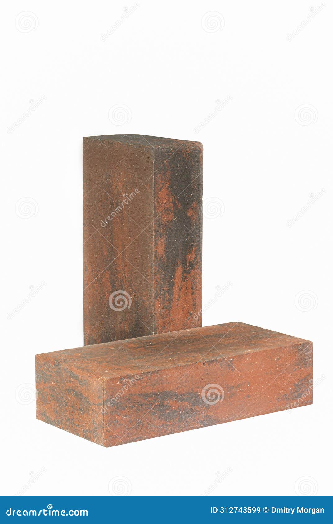 Construction Ideas. Straight Pair of Dark Red Bricks for Build ...