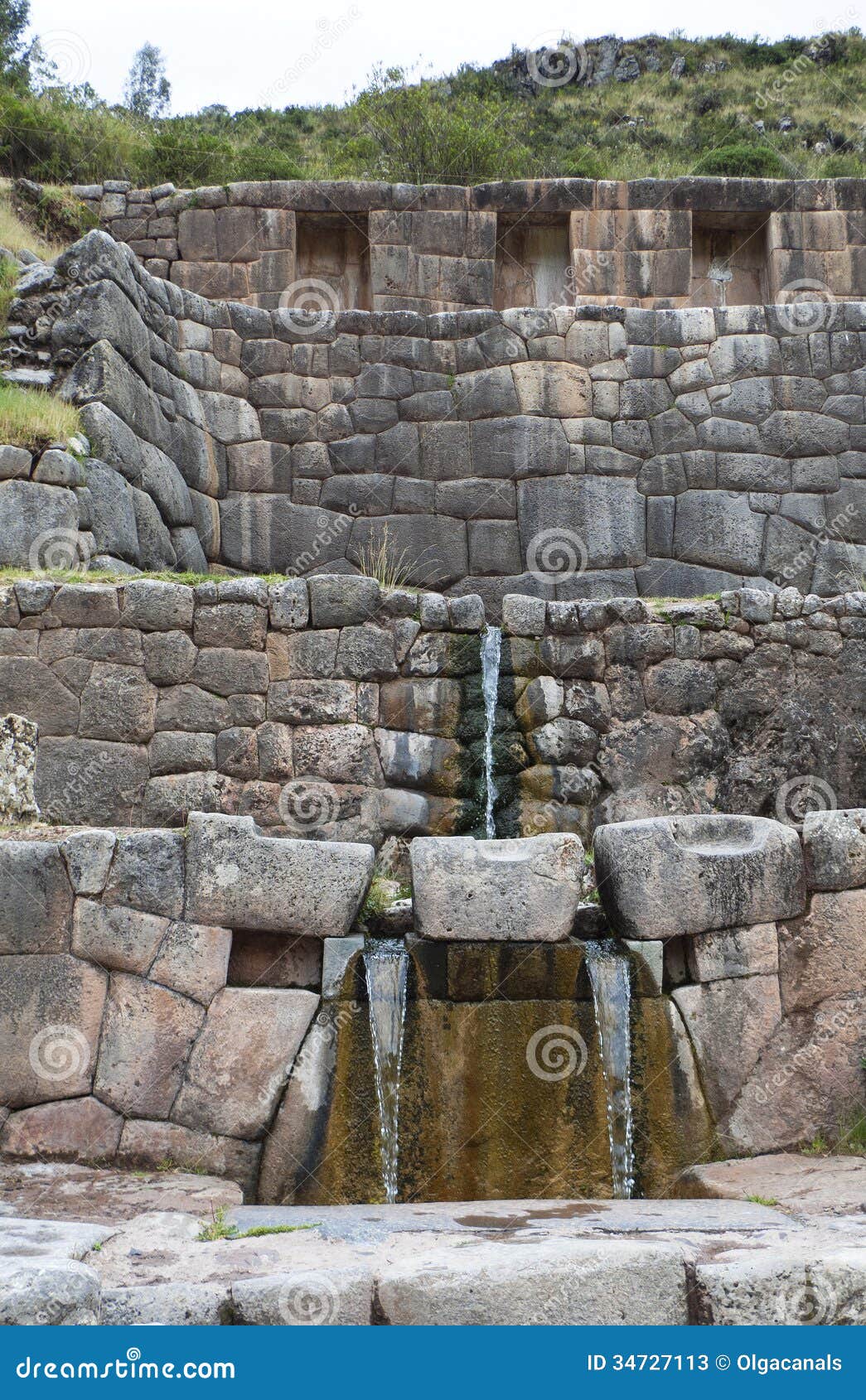 Construction of the Incas in Peru Stock Image - Image of waterfall ...
