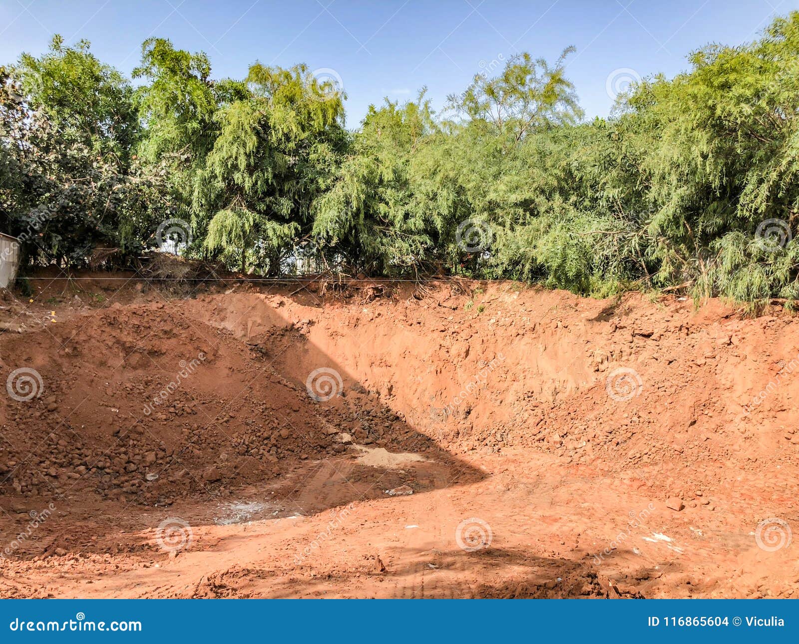 Construction of an Industrial Building Deep Foundation Pit Stock Photo ...