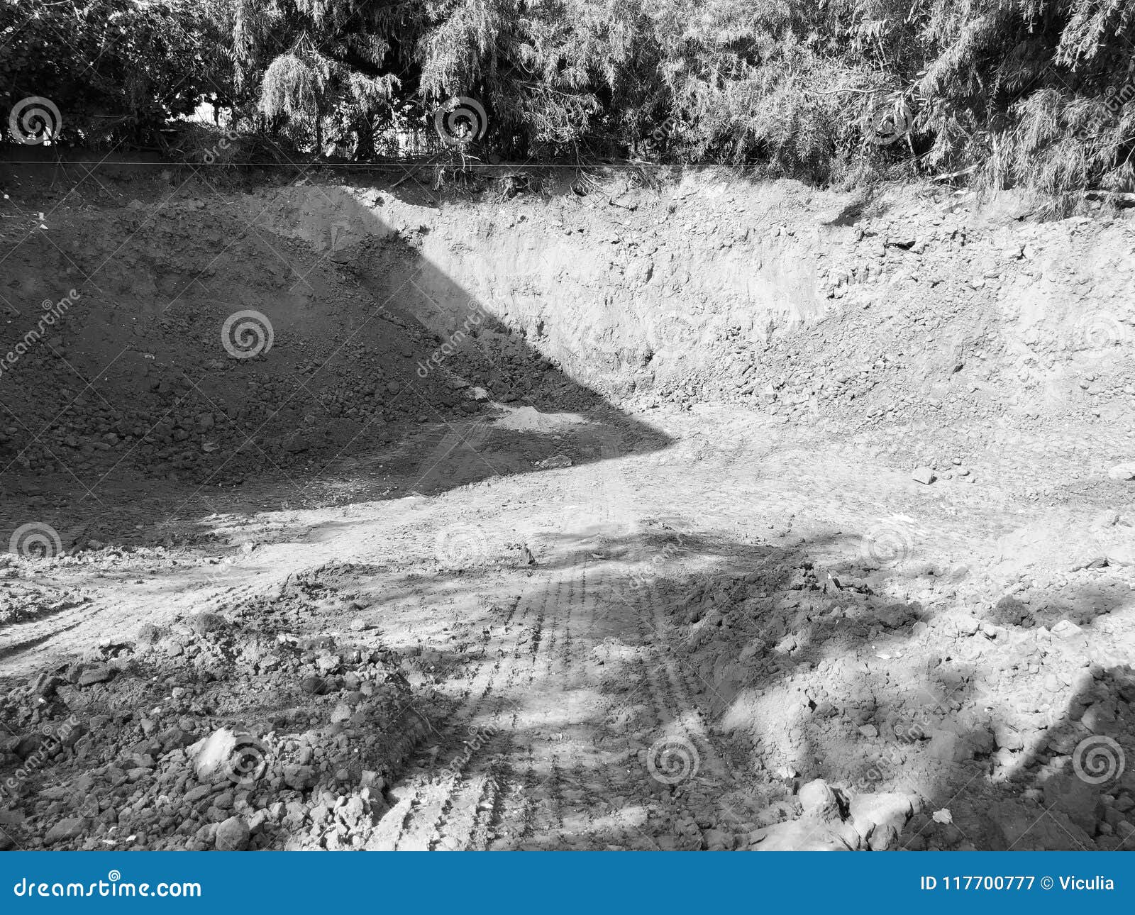 Construction of an Industrial Building Deep Foundation Pit Stock Image ...