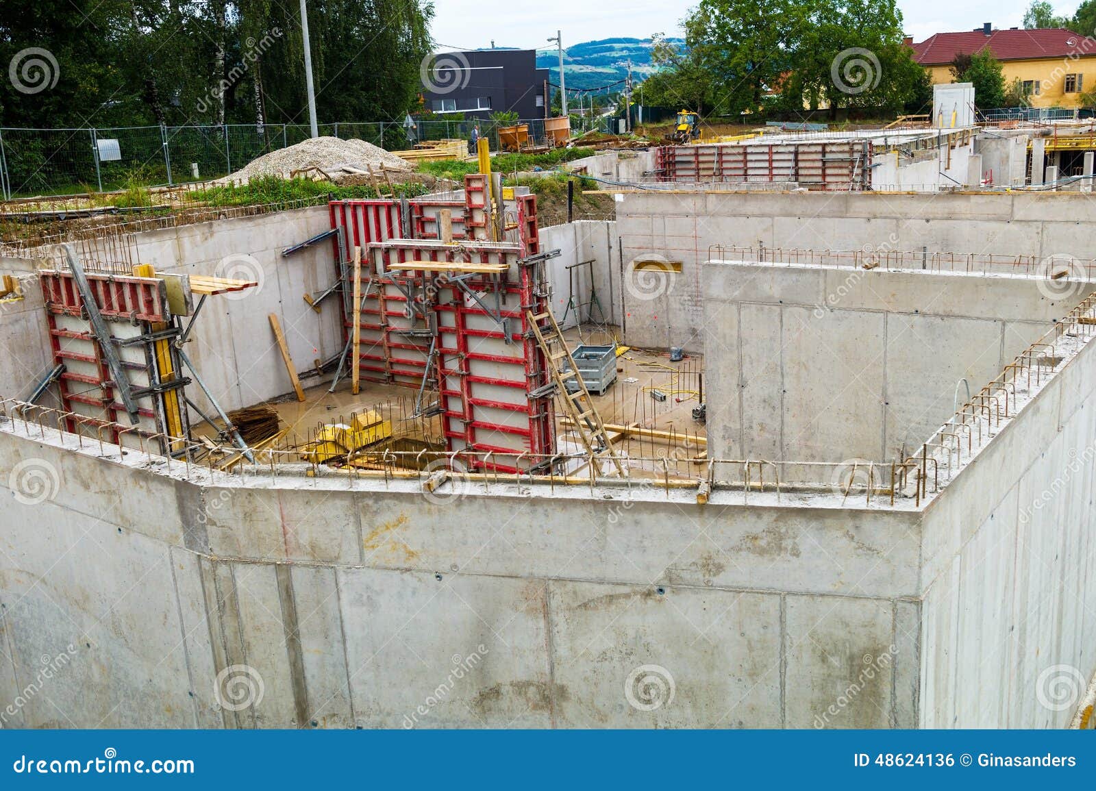 Construction of an Industrial Building Stock Photo - Image of extension ...