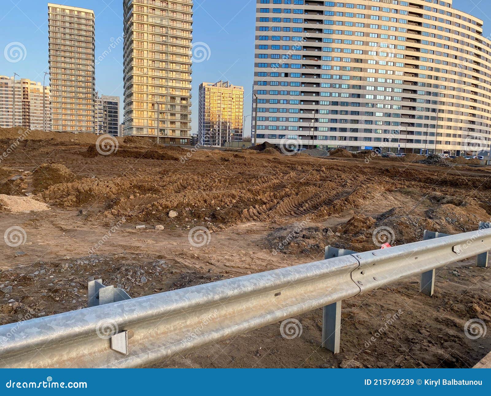 Construction Industrial Work on the Road and a Large Metal Bumper for ...