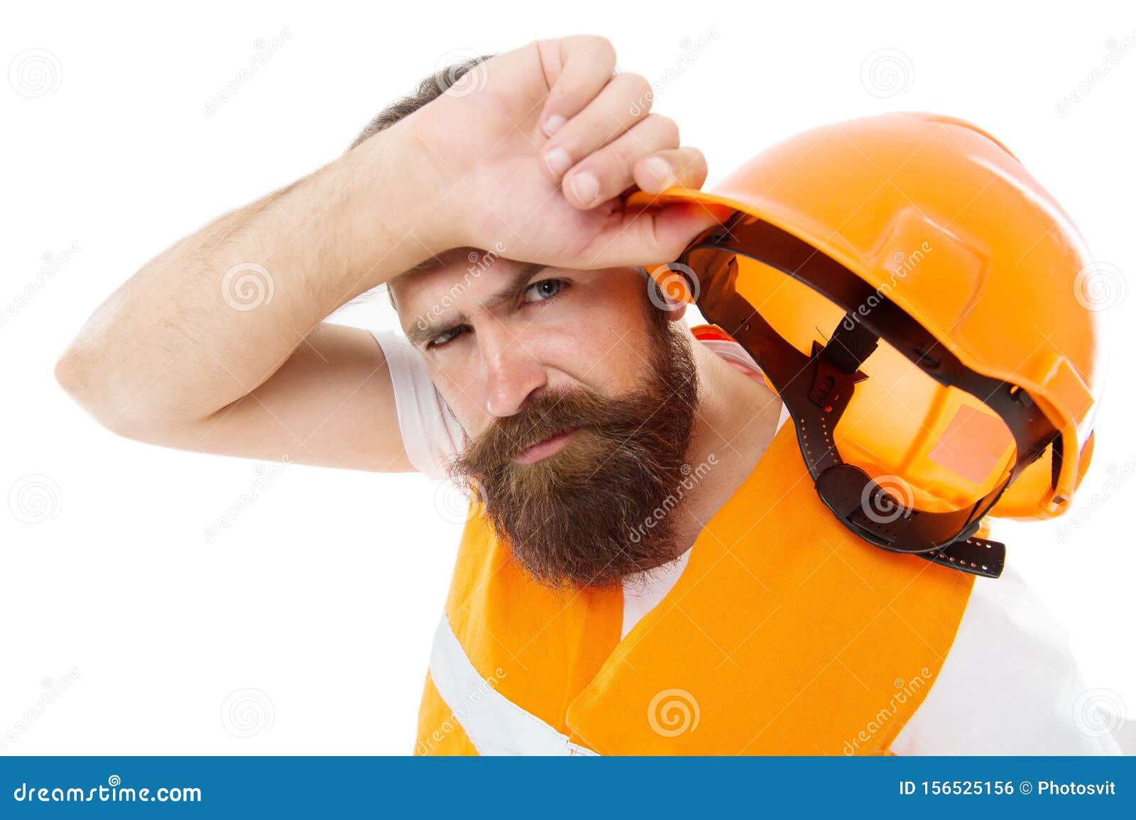 Construction Industry. Bearded Brutal Hipster Safety Engineer ...