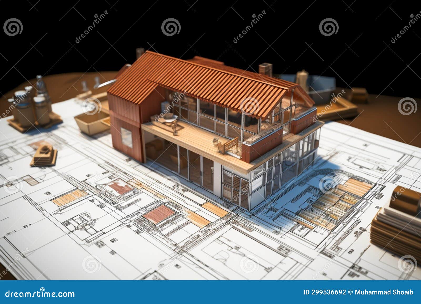 Construction Industry Concept Building House and Project Plans Stock ...