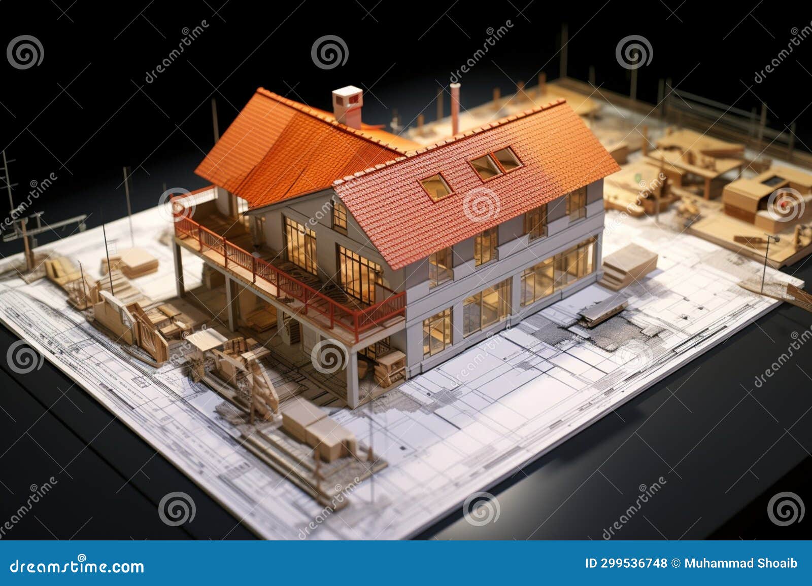 Construction Industry Concept Building House and Project Plans Stock ...