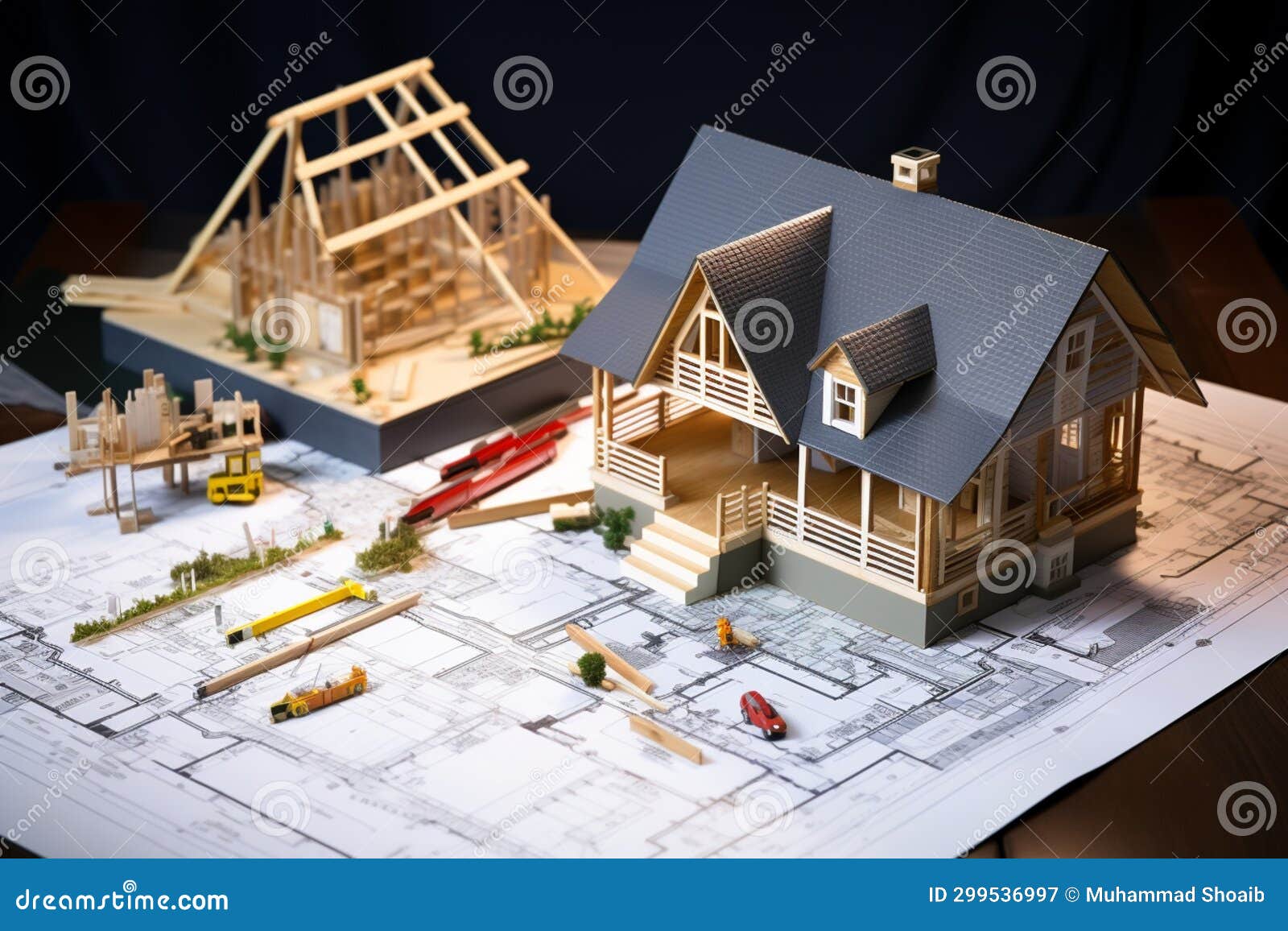 Construction Industry Concept Building House and Project Plans Stock ...