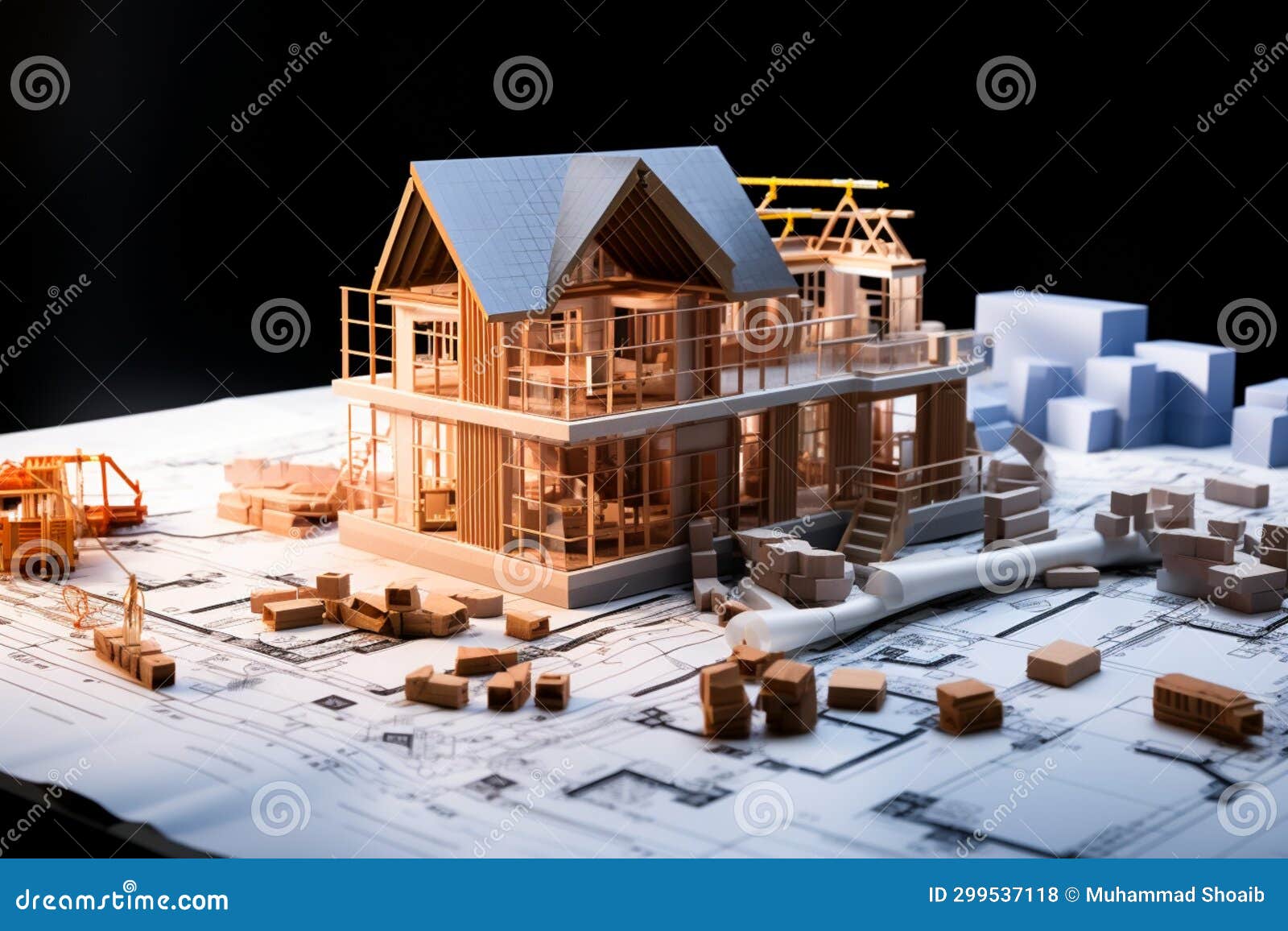 Construction Industry Concept Building House and Project Plans Stock ...