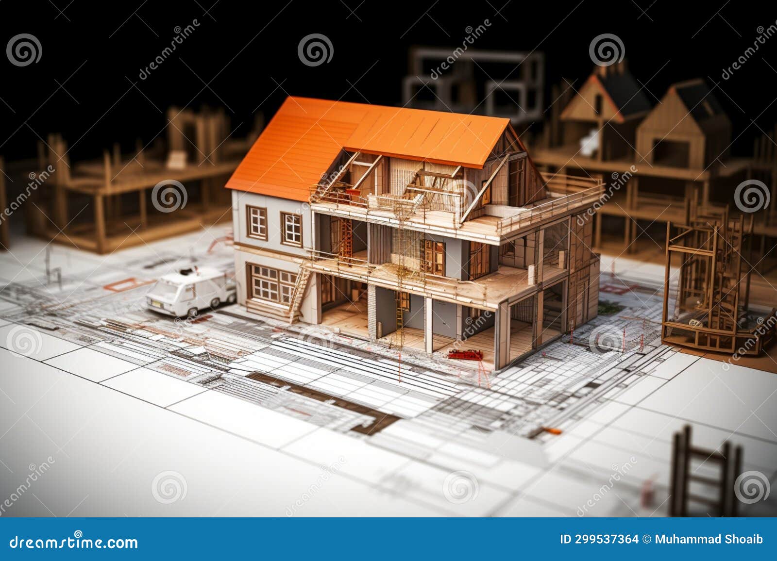 Construction Industry Concept Building House and Project Plans Stock ...