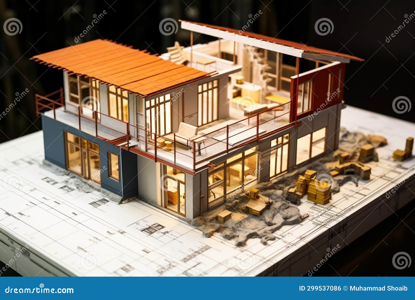 Construction Industry Concept Building House and Project Plans Stock ...