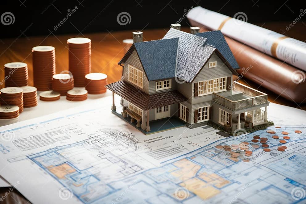Construction Industry Concept Building House and Project Plans Stock ...