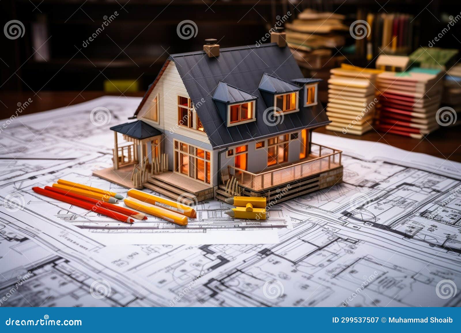 Construction Industry Concept Building House and Project Plans Stock ...