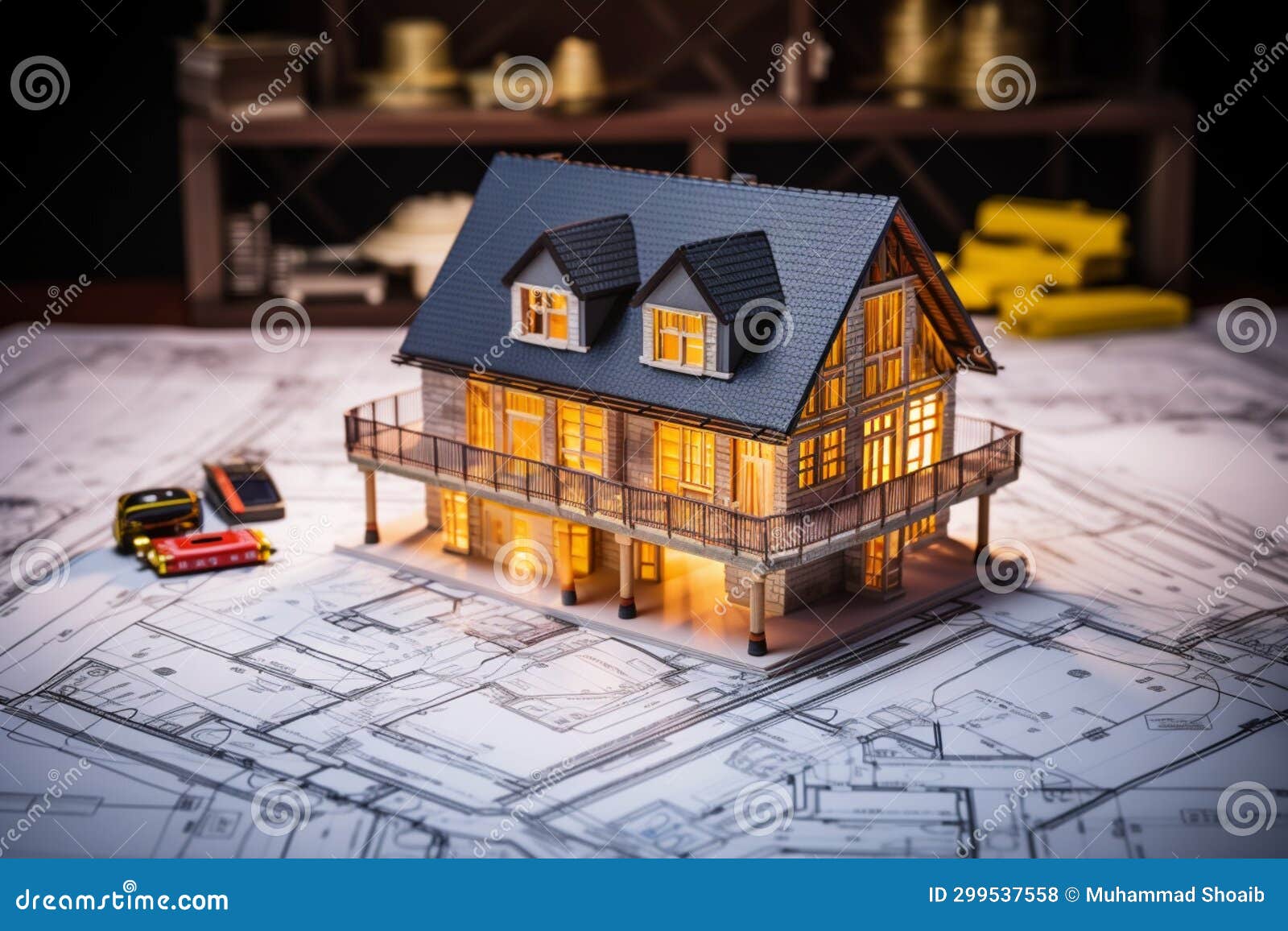 Construction Industry Concept Building House and Project Plans Stock ...