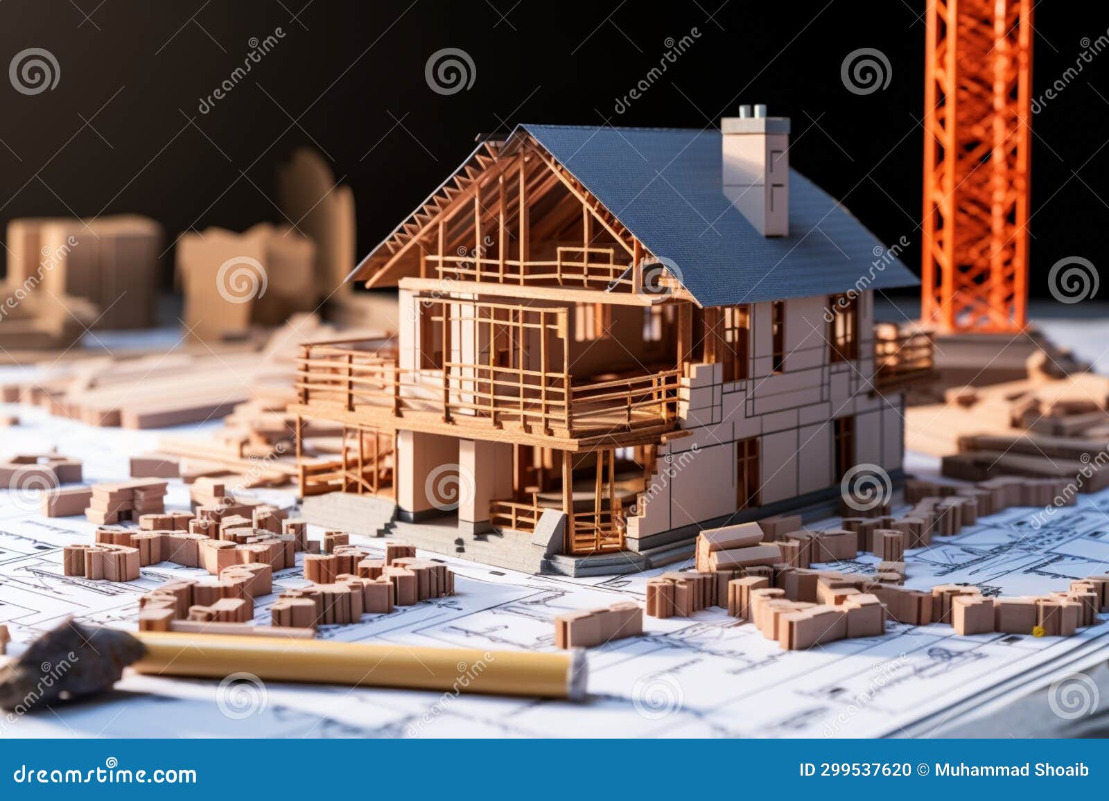 Construction Industry Concept Building House and Project Plans Stock ...