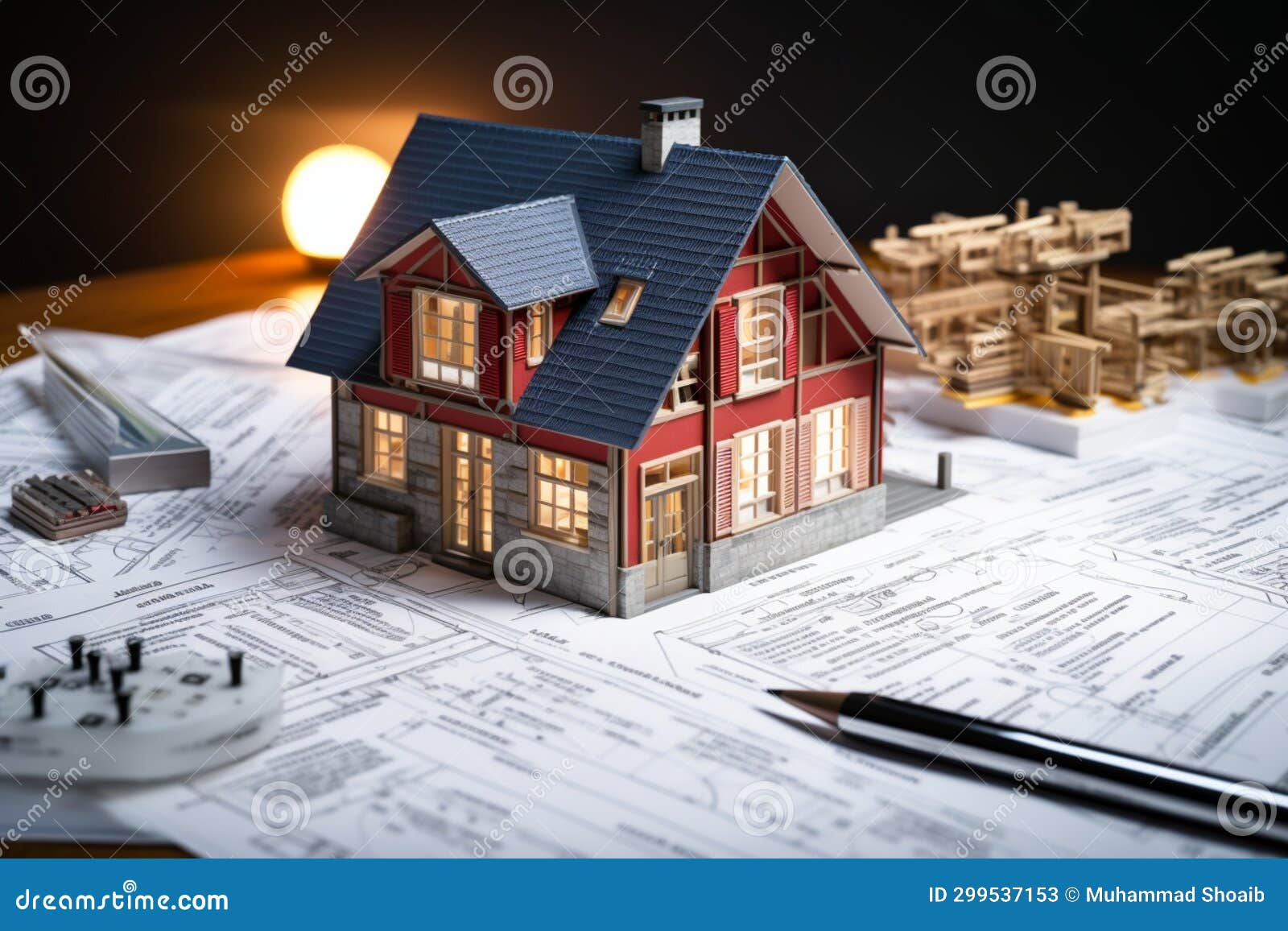 Construction Industry Concept Building House and Project Plans Stock ...