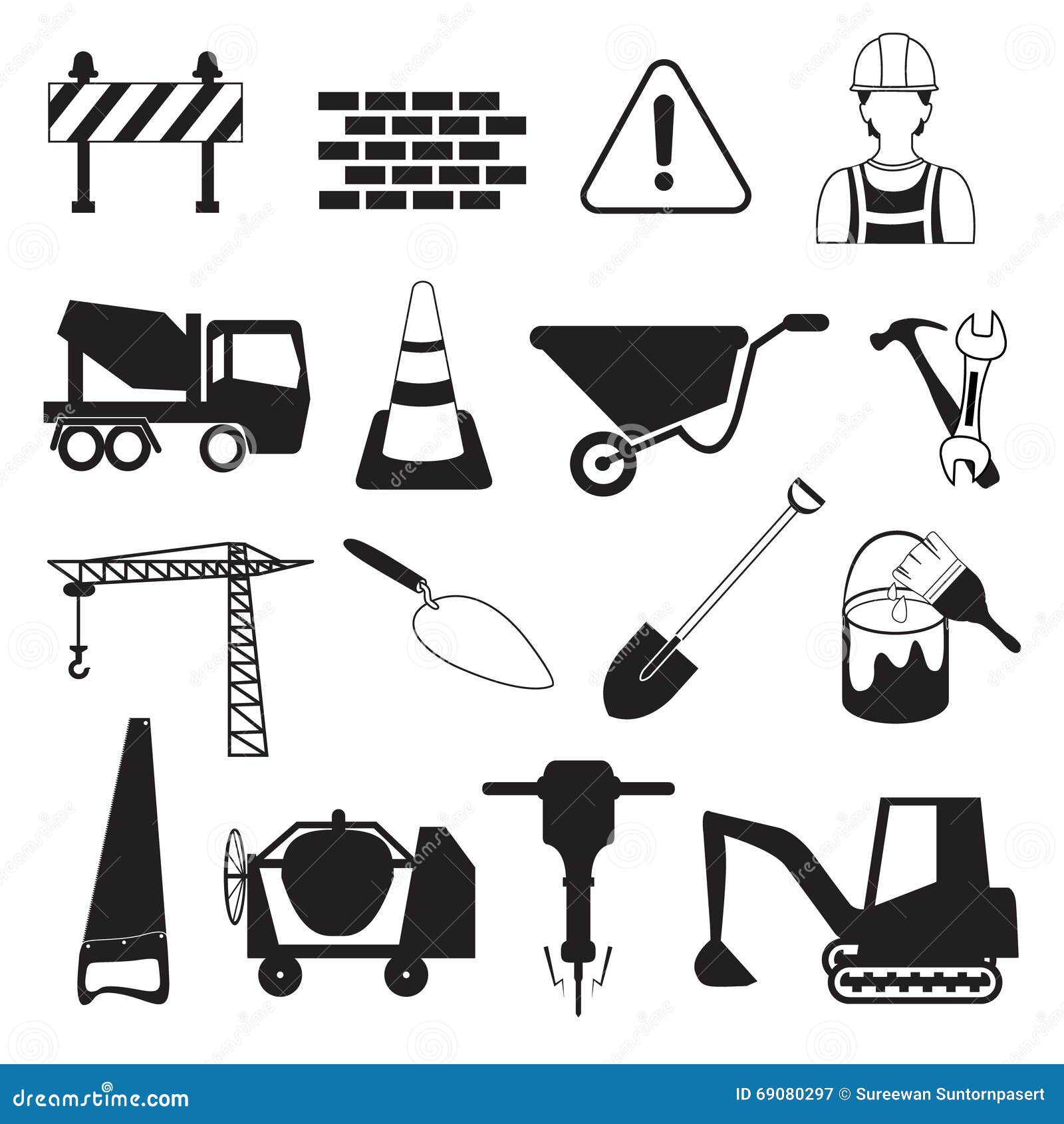 Construction and Industry Icons Stock Vector - Illustration of ...