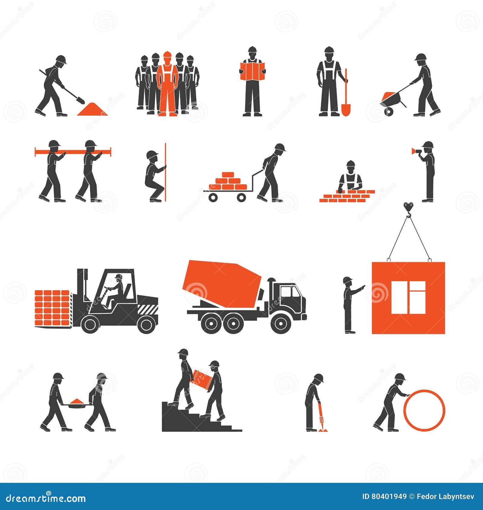 Construction Industry Icons Stock Vector - Illustration of design ...