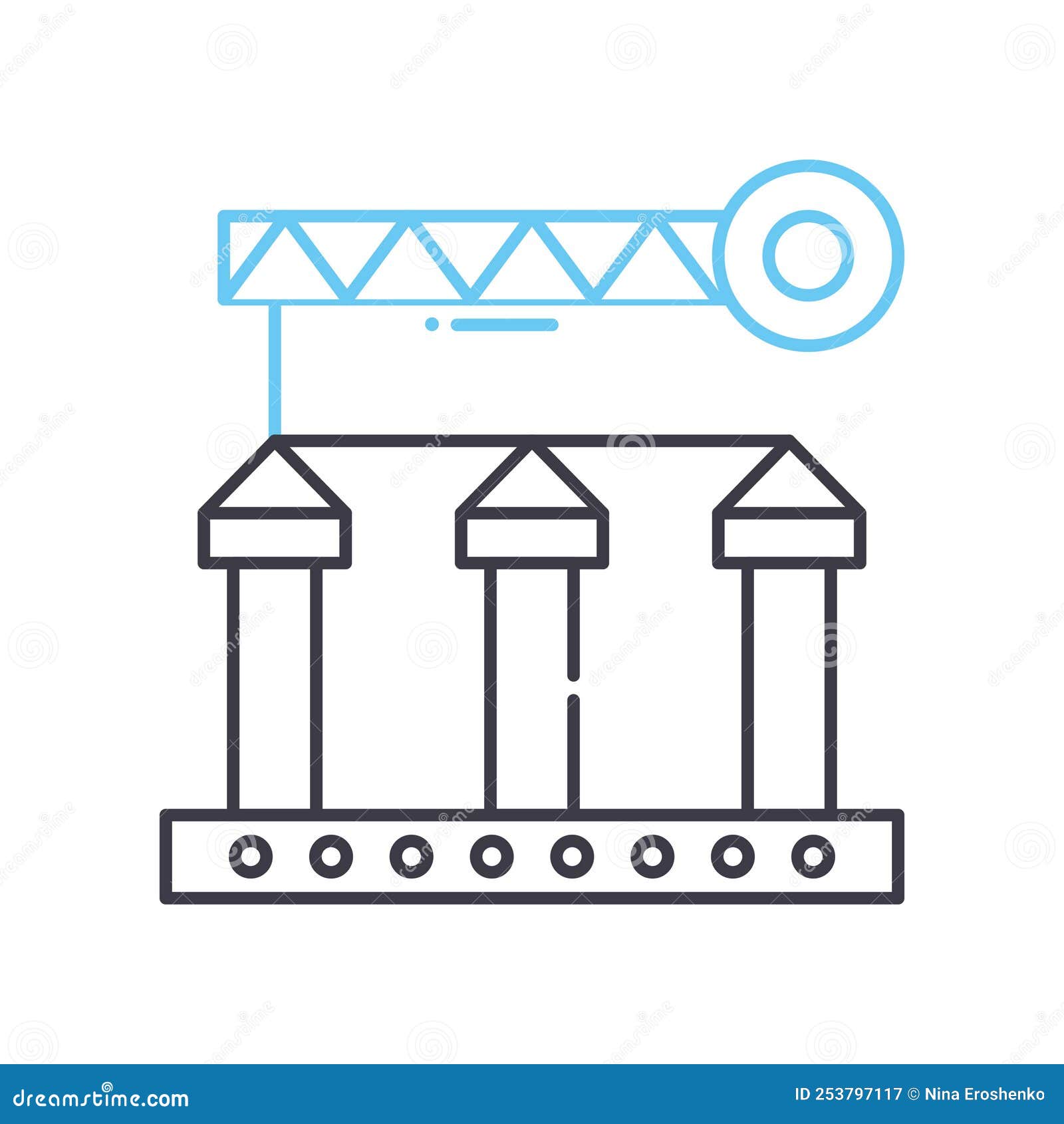 Construction Industry Line Icon, Outline Symbol, Vector Illustration ...