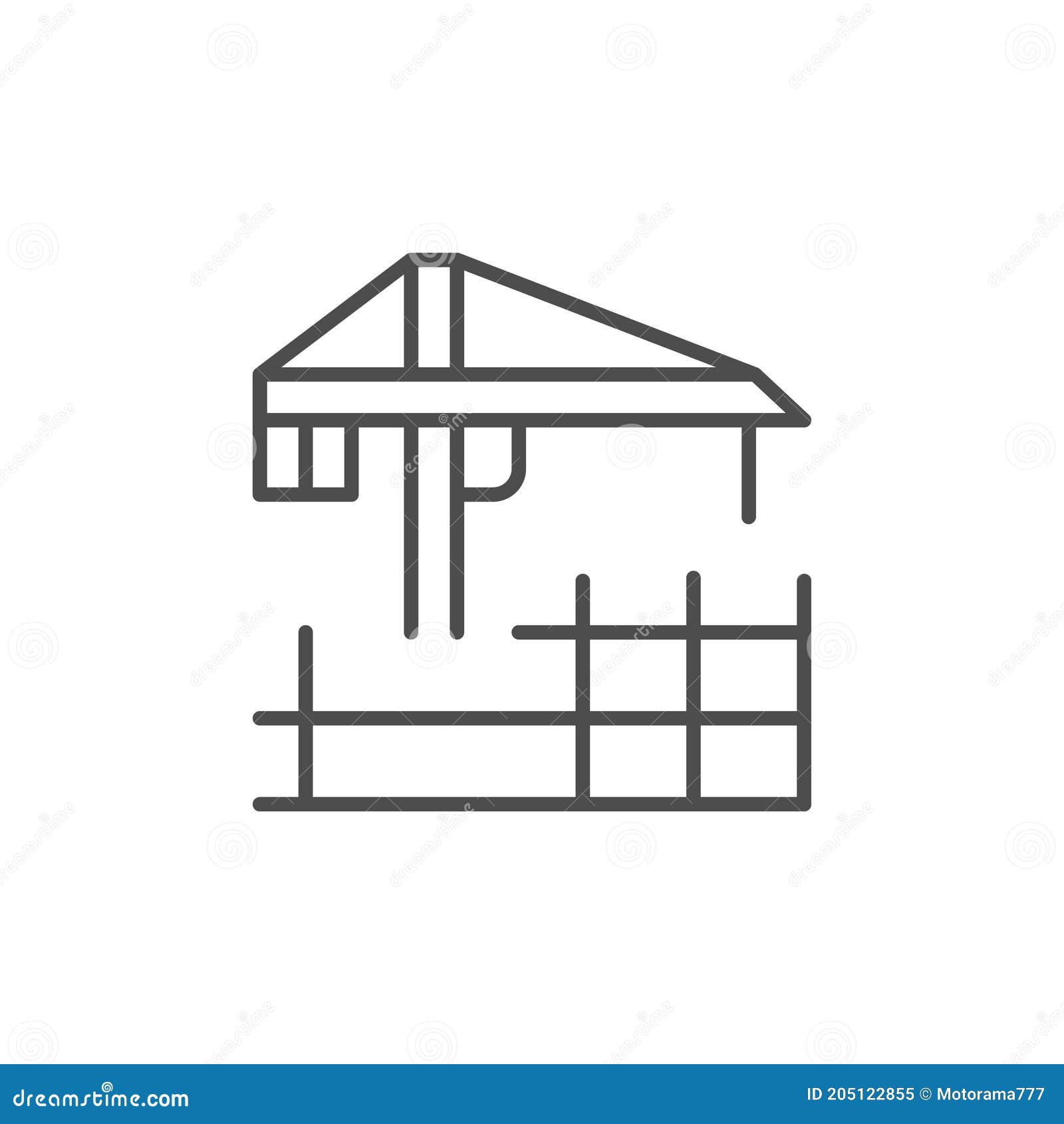 Construction Industry Line Outline Icon Stock Vector - Illustration of ...